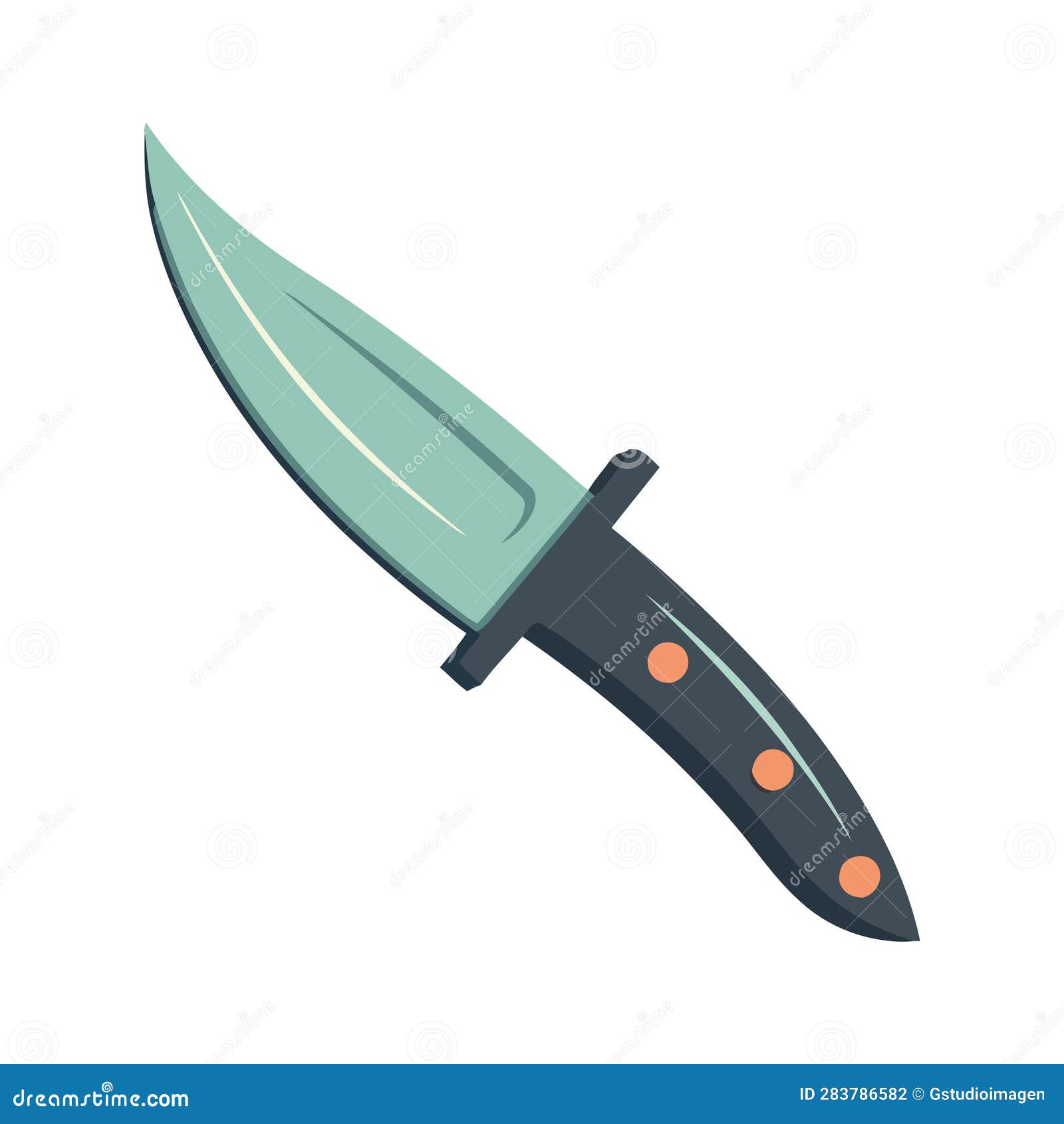 Sharp Steel Blade, Handle, Isolated Illustration Stock Vector ...
