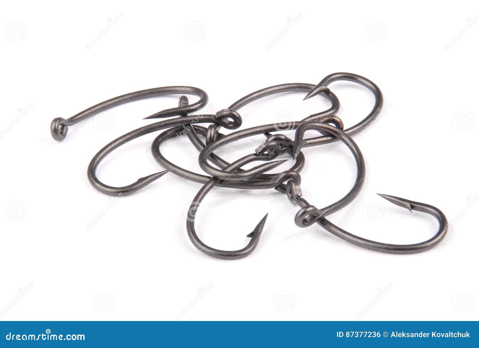 Sharp steel fishing hooks stock photo. Image of sharp - 87377236