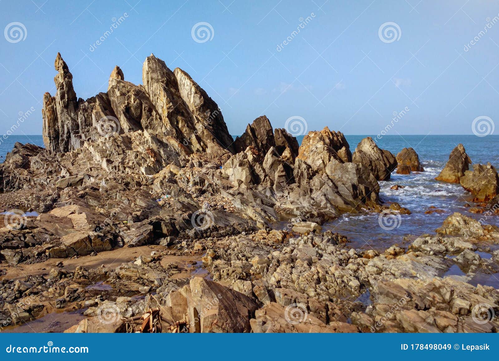Sharp Stone Reefs Protruding from the Sea, a Danger To Sea Ships and ...