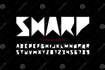 Sharp style font stock vector. Illustration of alphabet - 200798301