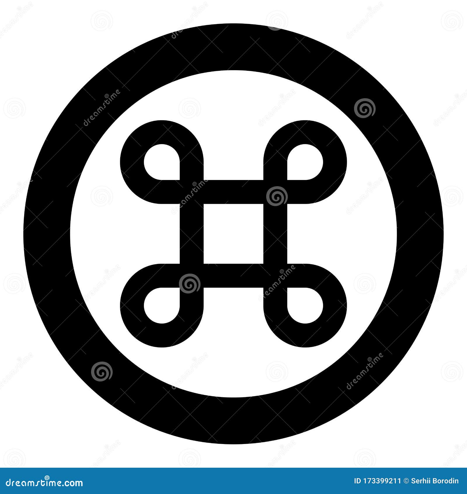 Sharp Symbol Hashtag Label Tag Icon in Circle Round Black Color Vector ...