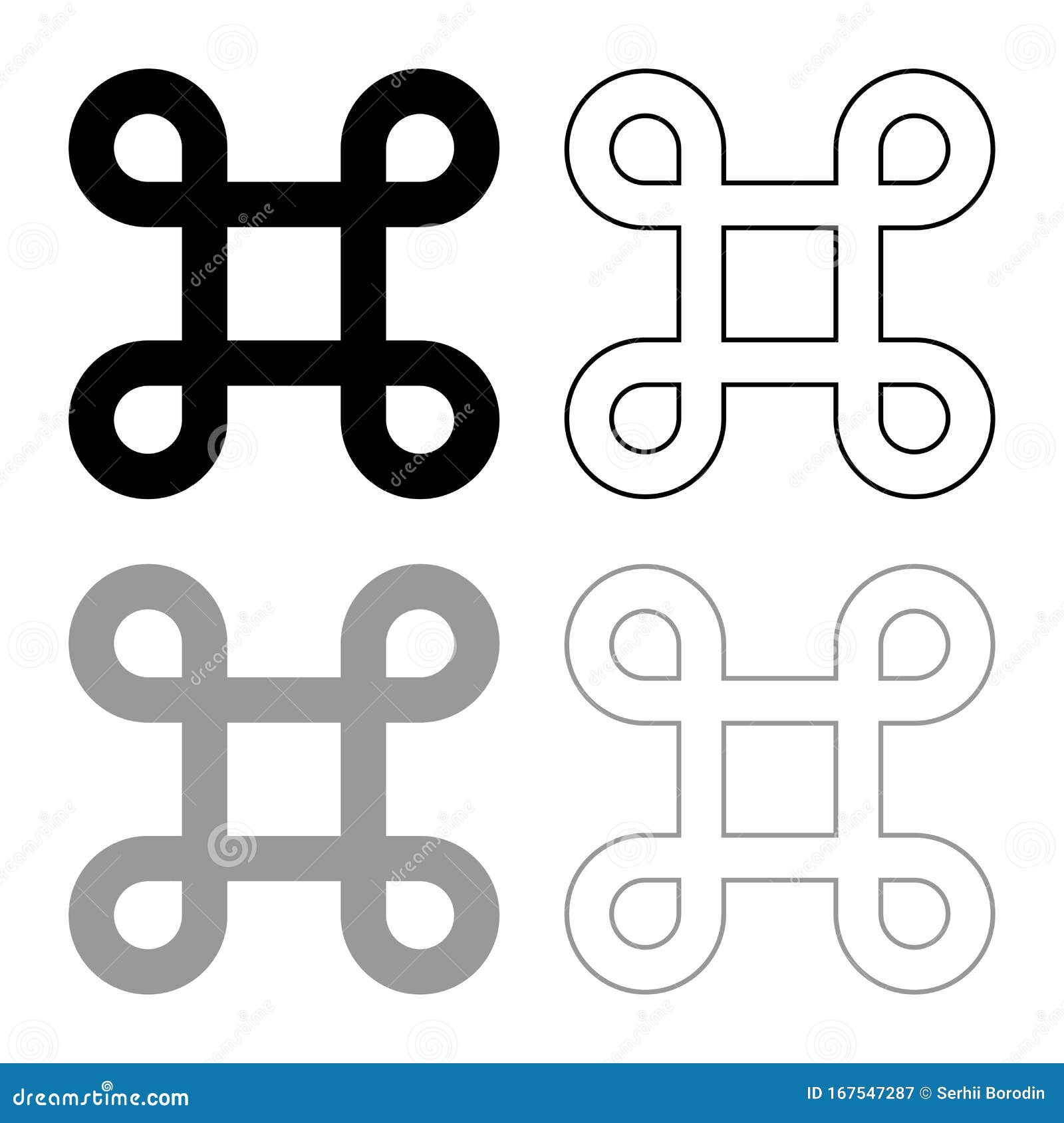Sharp Symbol Hashtag Label Tag Icon Outline Set Black Grey Color Vector ...