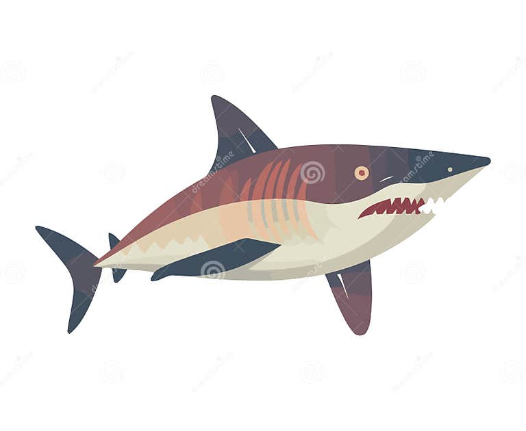 Sharp Teeth of a Cute Fish in an Underwater Stock Vector - Illustration ...