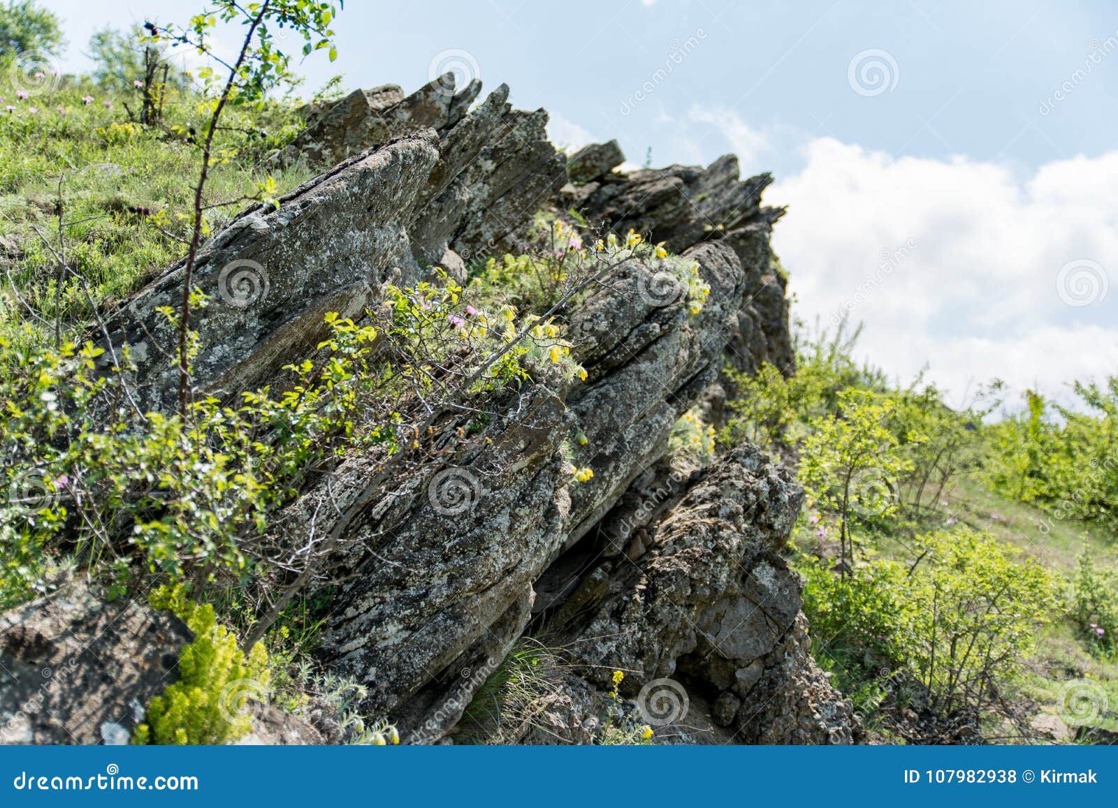 Tilted Rock Slabs In Mountains Royalty-Free Stock Photo | CartoonDealer ...