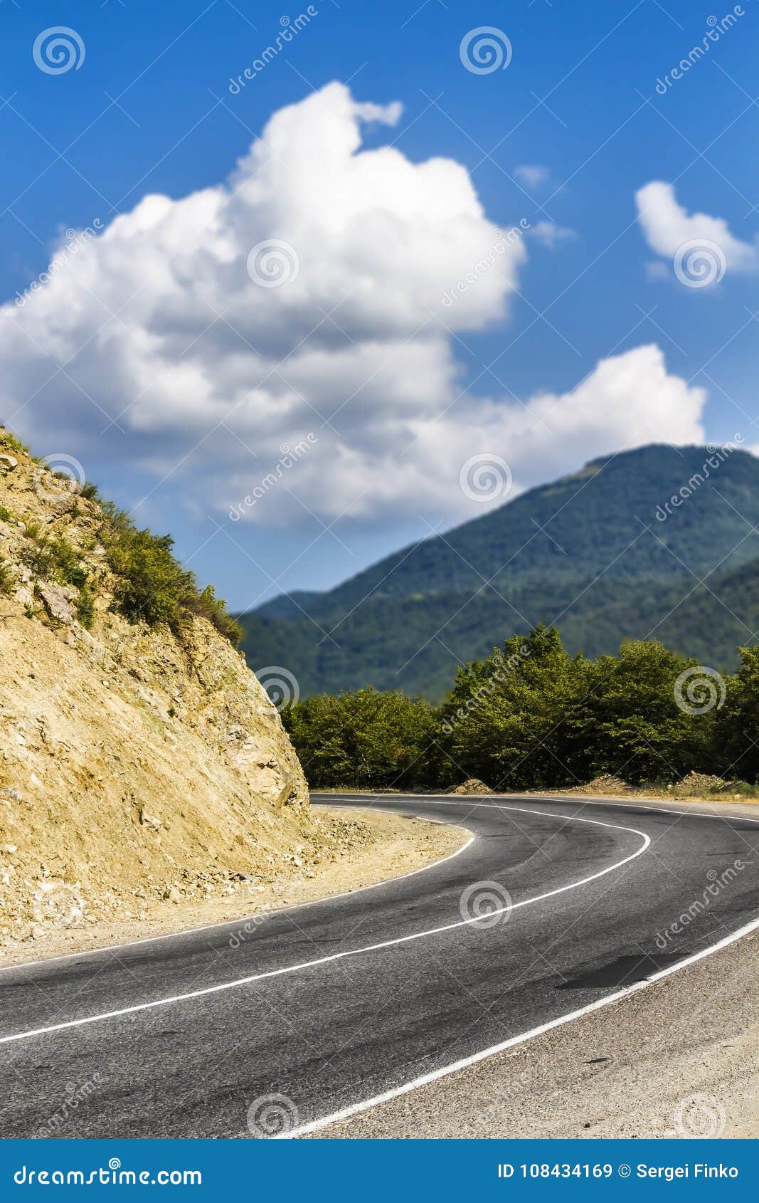 Turning the mountain road stock image. Image of high - 108434169