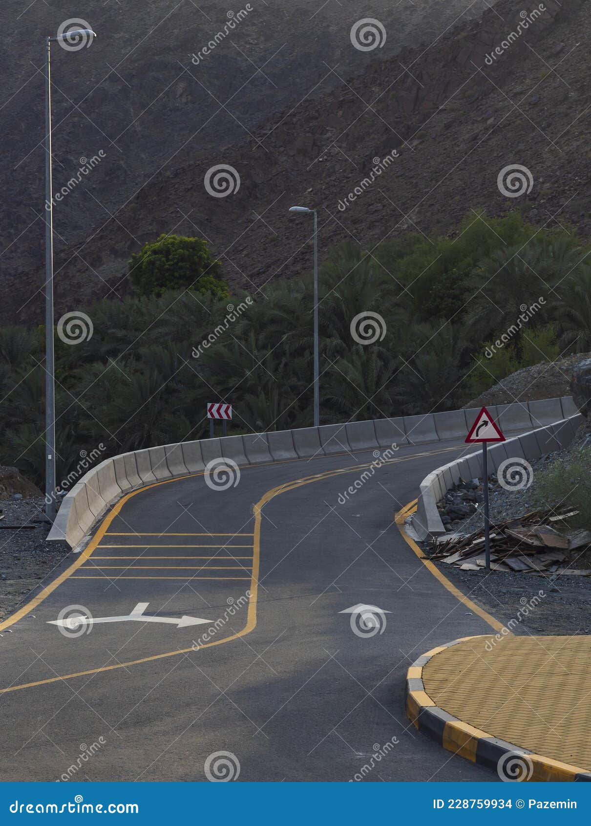 Sharp Turn of the Road in Mountainous Area. Outdoors Stock Photo ...