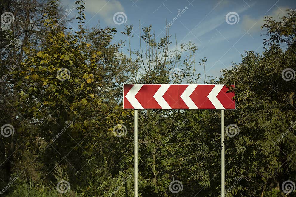 Sharp Turn of Road. Sharp Turn Sign Stock Image - Image of danger ...