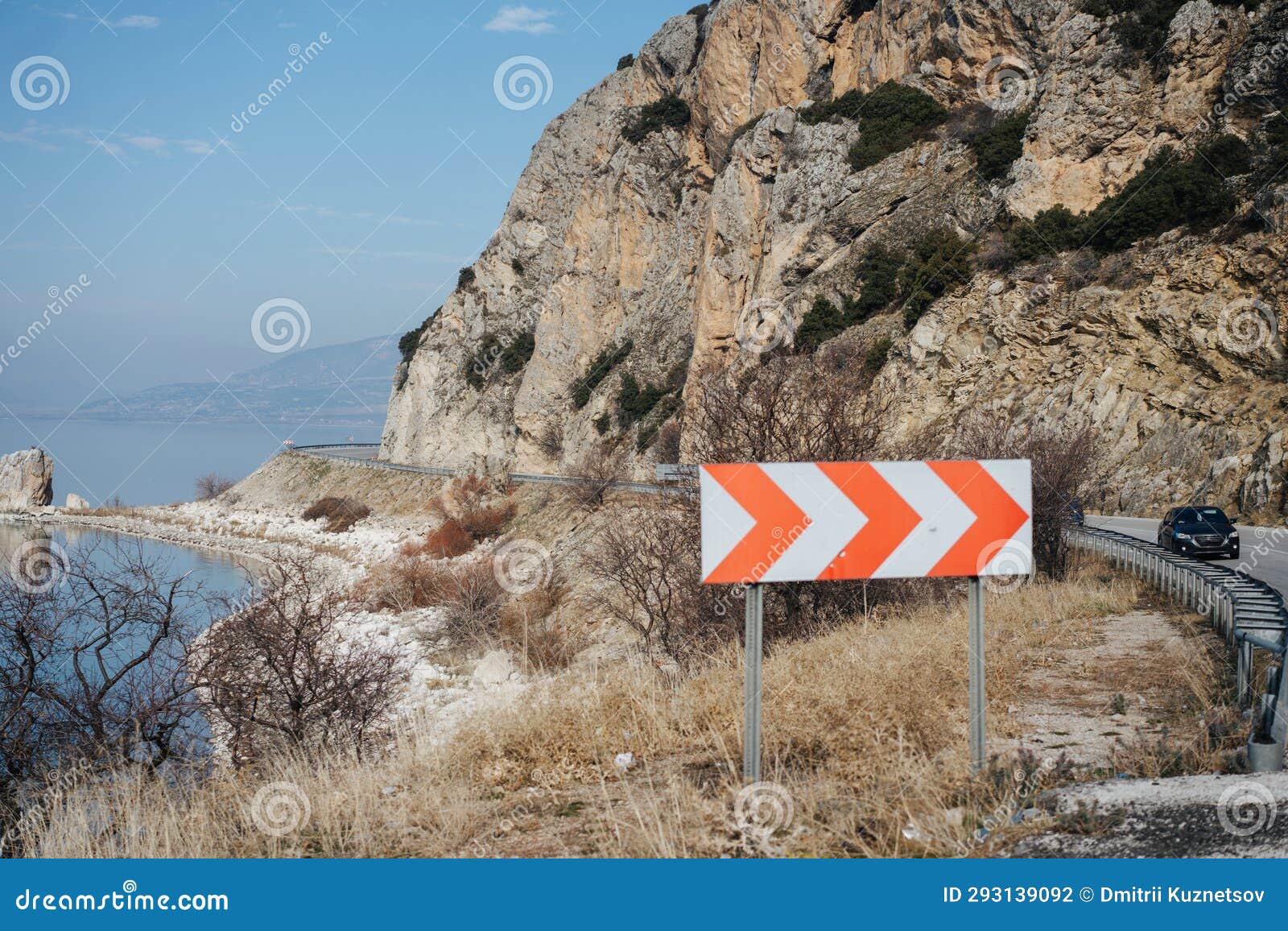 Sharp Turn Road Sign on a Serpentine Road Stock Photo - Image of symbol ...
