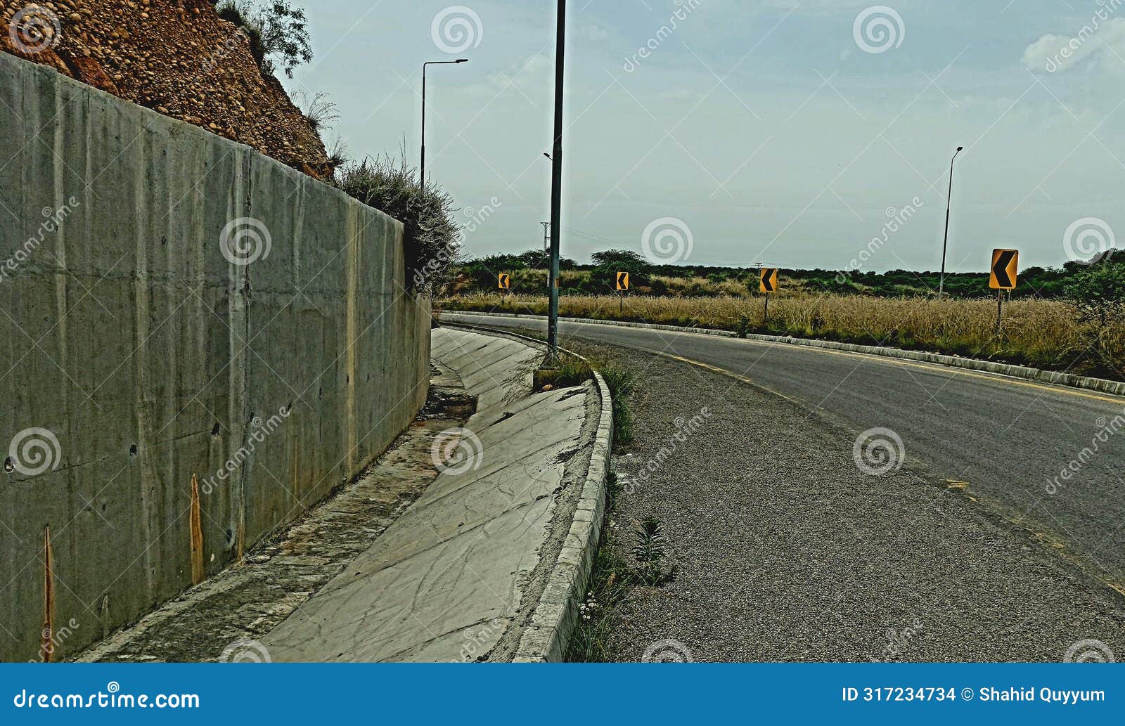 Sharp Turn on the Road with Turning Signs Stock Photo - Image of travel ...