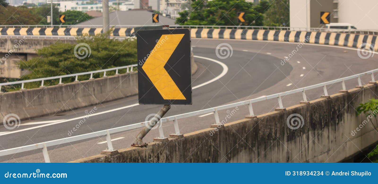Sharp Turn Sign on the Road Stock Photo - Image of direction, transport ...