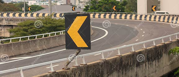 Sharp Turn Sign on the Road Stock Photo - Image of direction, transport ...