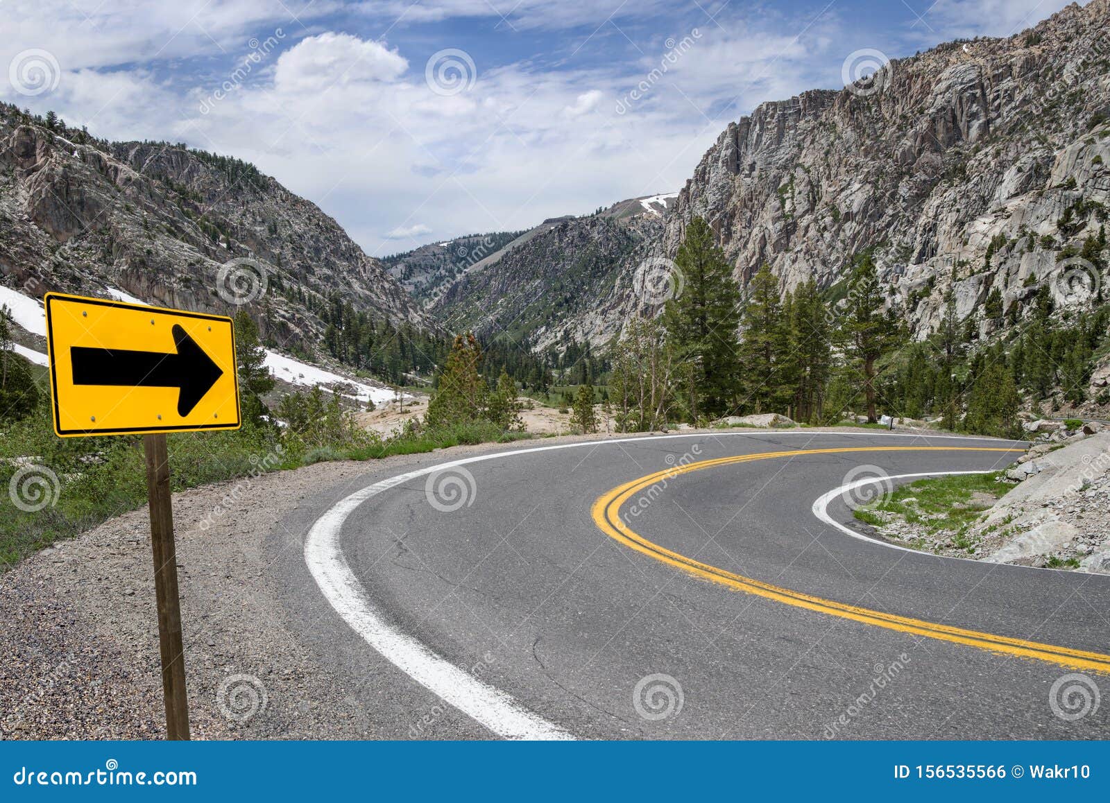 Sharp Turn Warning Arrow stock photo. Image of guide - 156535566