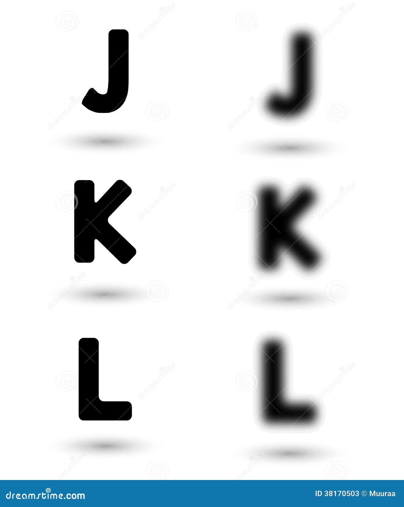 Sharp And Unsharp Snellen Chart With Shadow Vector Illustration ...