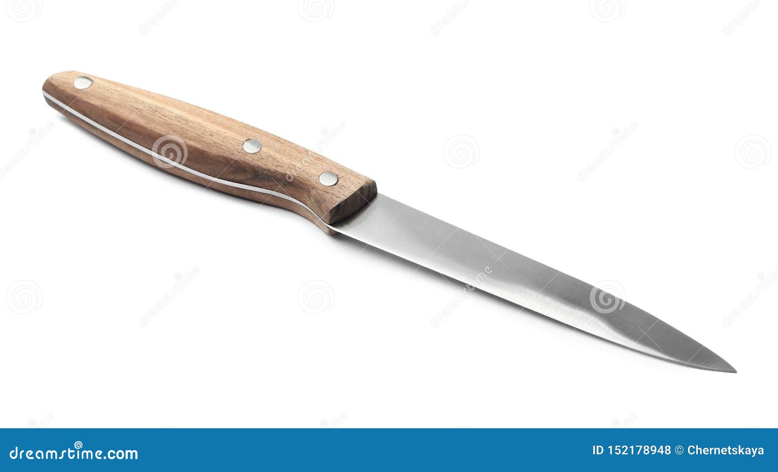 Sharp Utility Knife with Wooden Handle Isolated Stock Photo - Image of ...