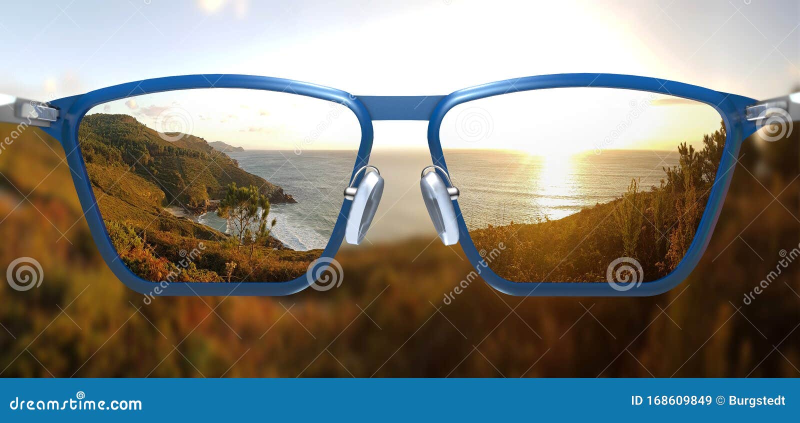 Sharp View through Corrective Eyeglasses Stock Image - Image of ...