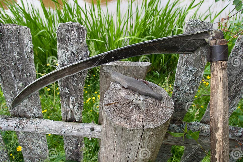 Sharpen scythe stock photo. Image of blade, vintage, cutting - 22711156