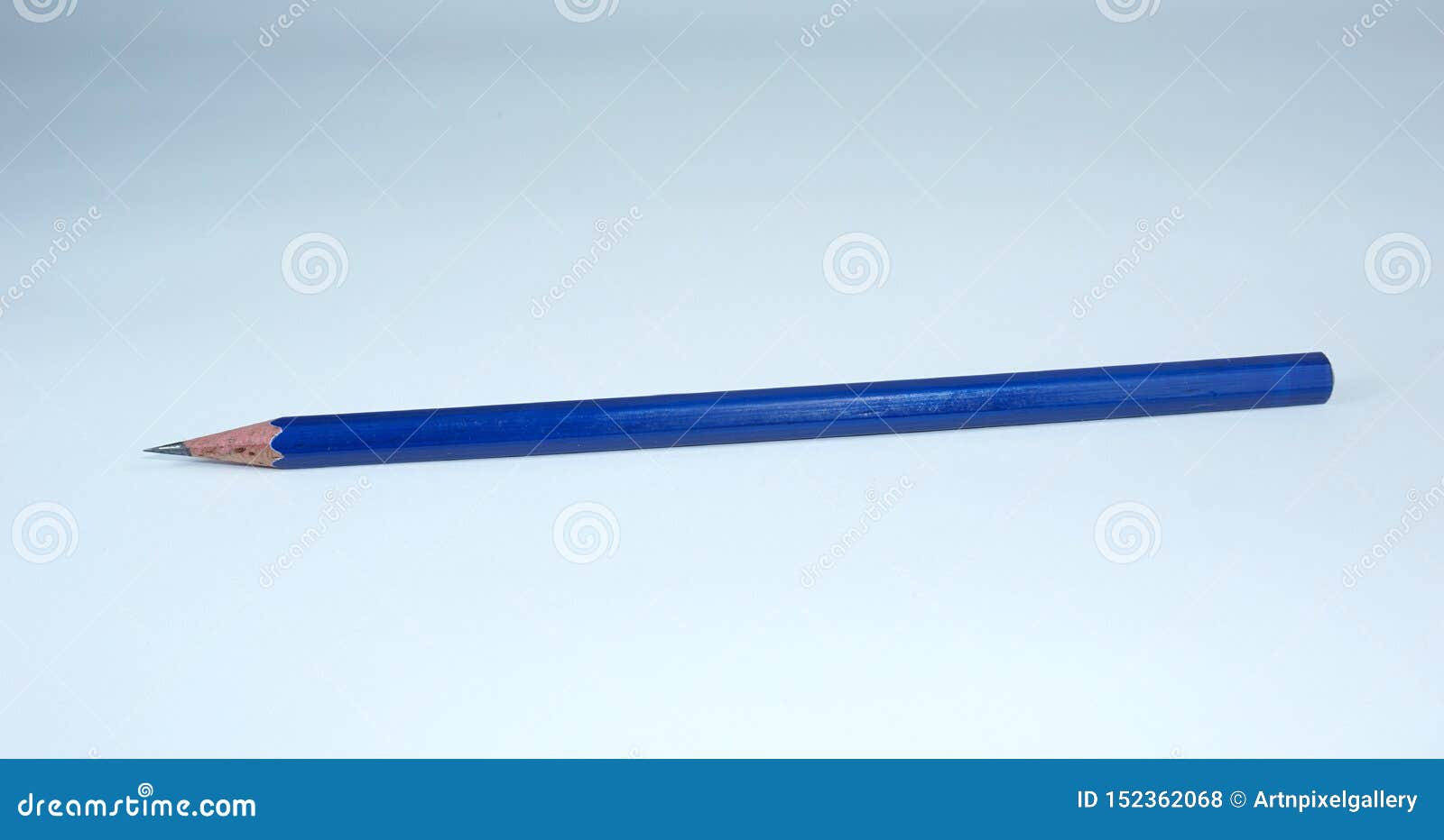 Sharpened Blue Pencil on White Background Stock Photo - Image of ...