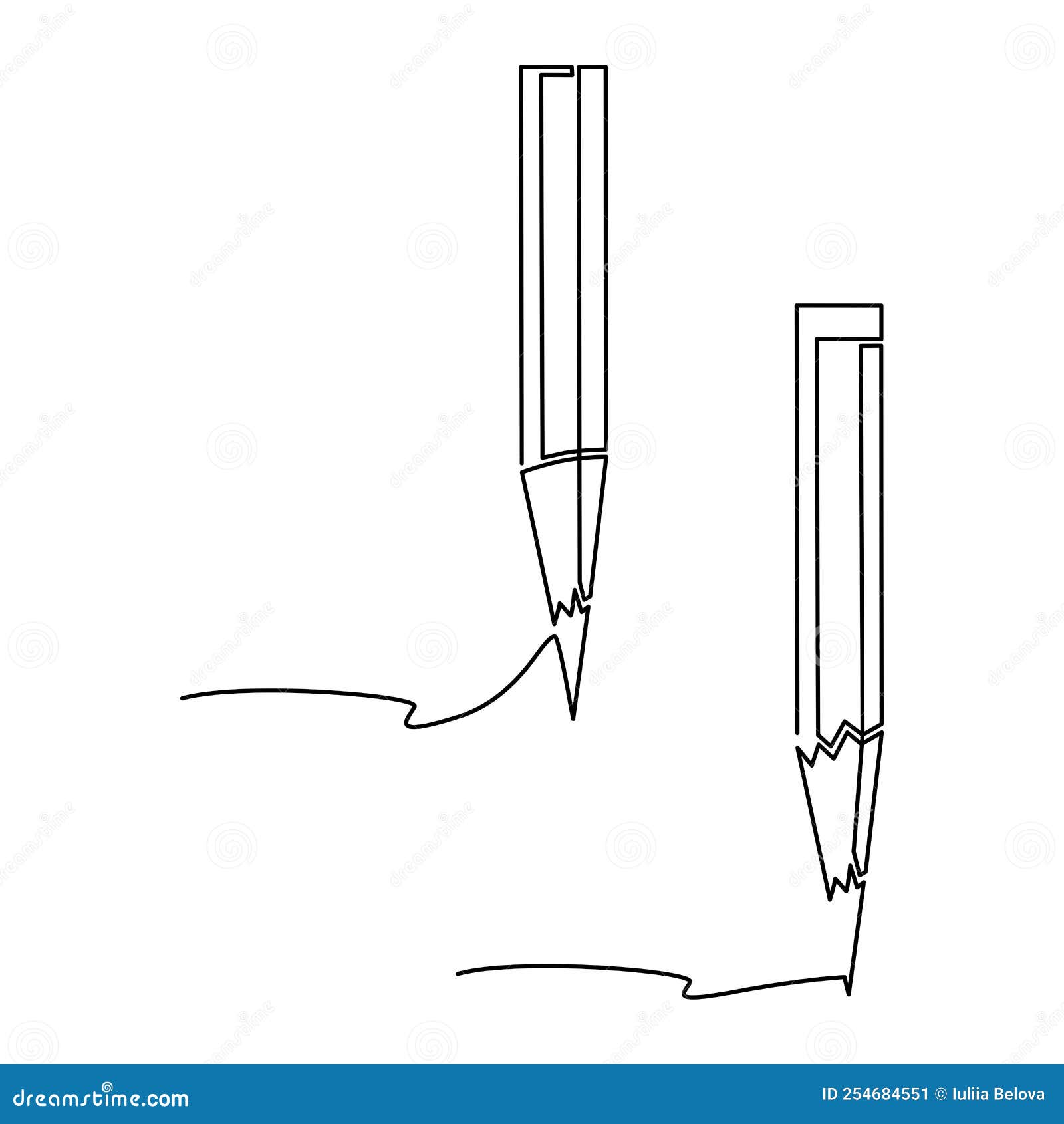 Sharpened Pencil, Graphic Design Element. Continuous Line Drawing Stock ...