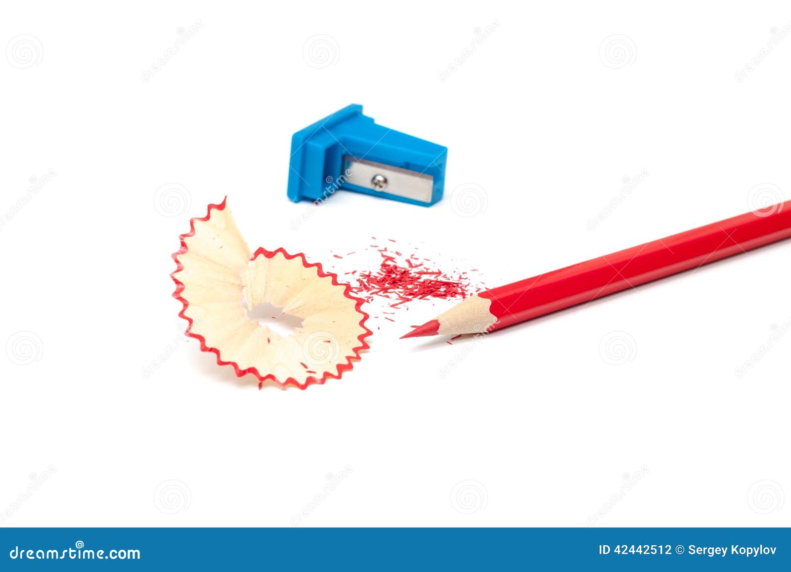 Sharpened Pencil, Shavings and Sharpener Stock Photo - Image of artist ...