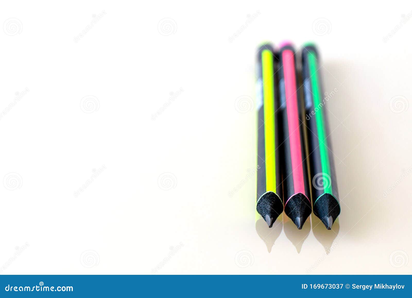Sharpened Rods of Multi-colored Pencils on a Light Surface Stock Image ...