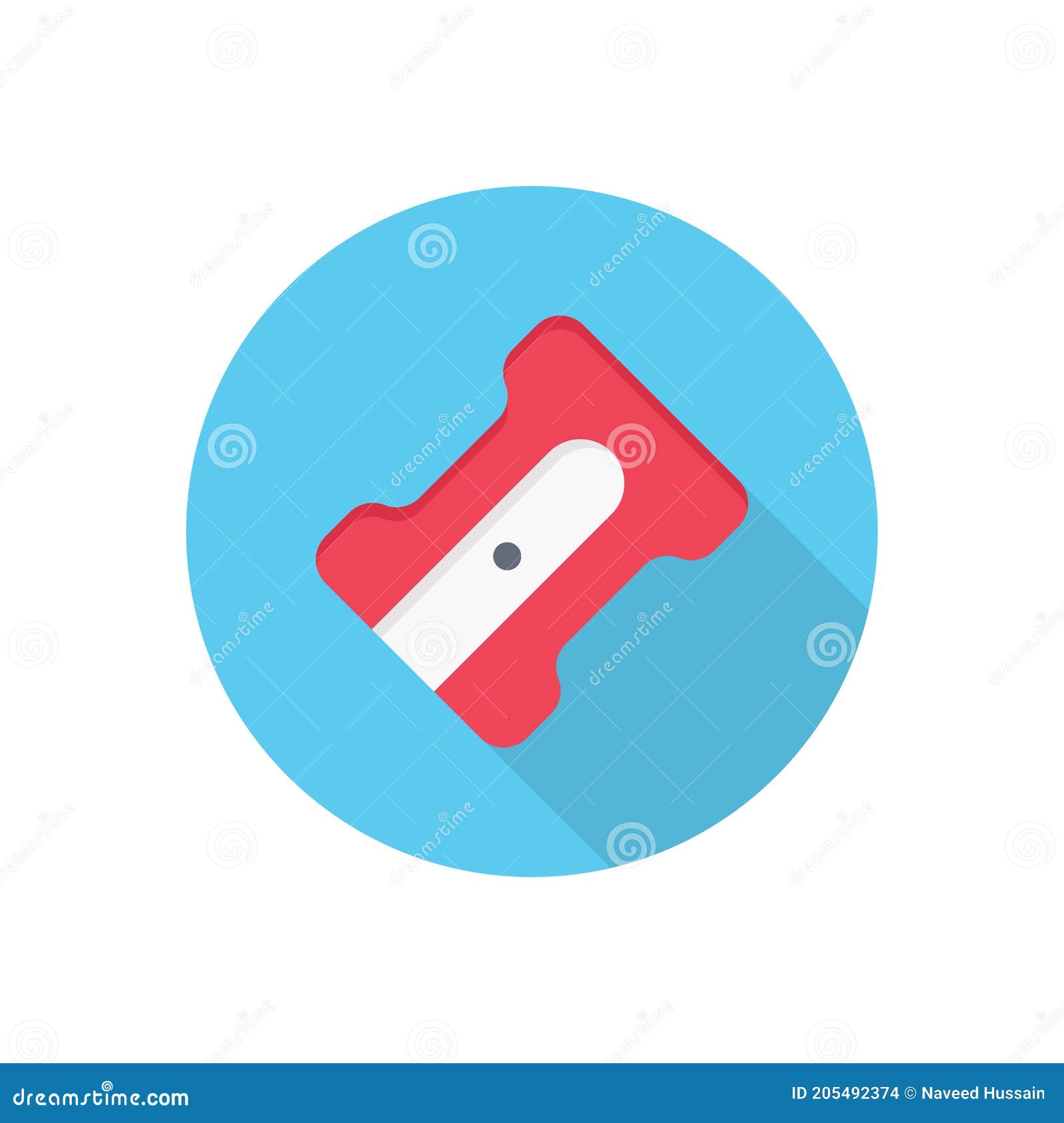 Sharpener Vector Flat Colour Icon Stock Vector - Illustration of education, flat: 205492374