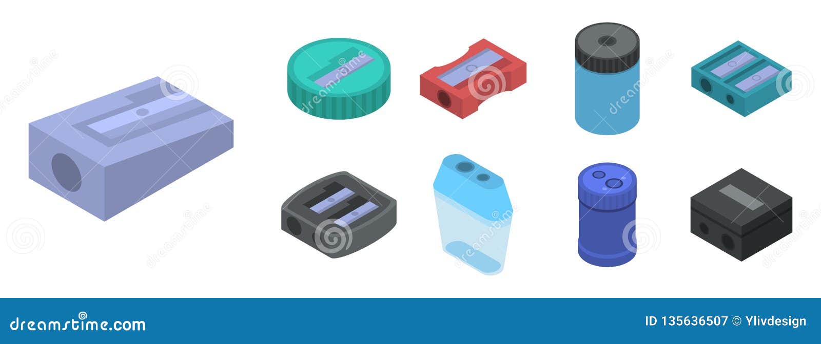 Sharpener Icon Set, Isometric Style Stock Vector - Illustration of icon ...