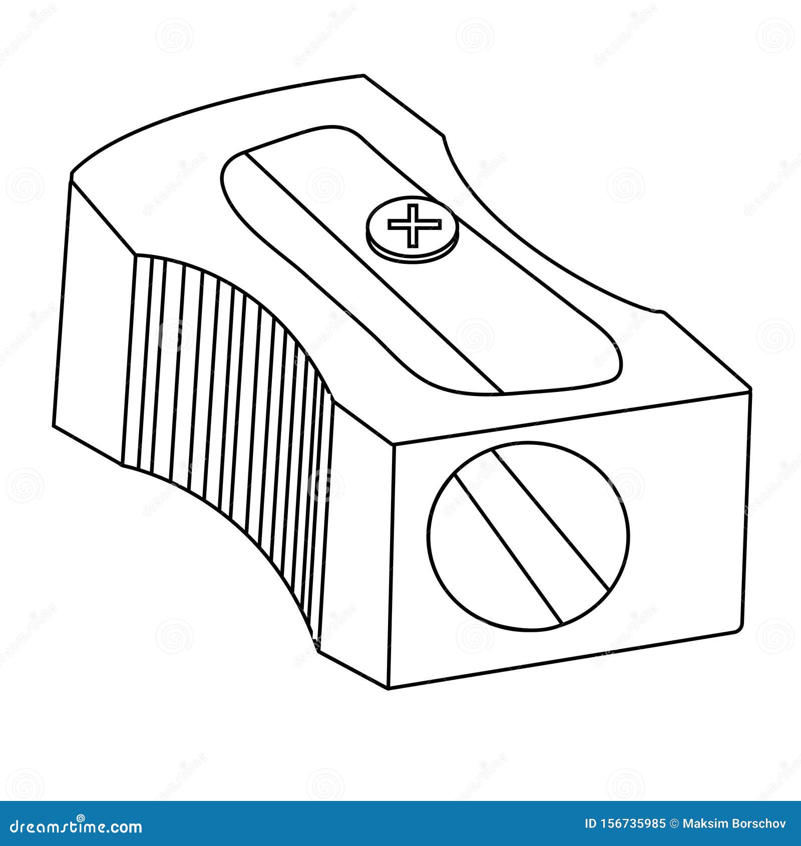 Sharpener Pencil Outline. Isolated Vector Illustration Stock Vector ...