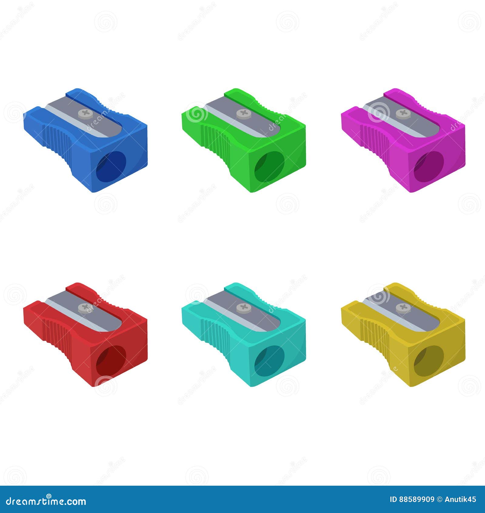 Sharpener, Set, Stationery, Vector Illustration Stock Vector ...
