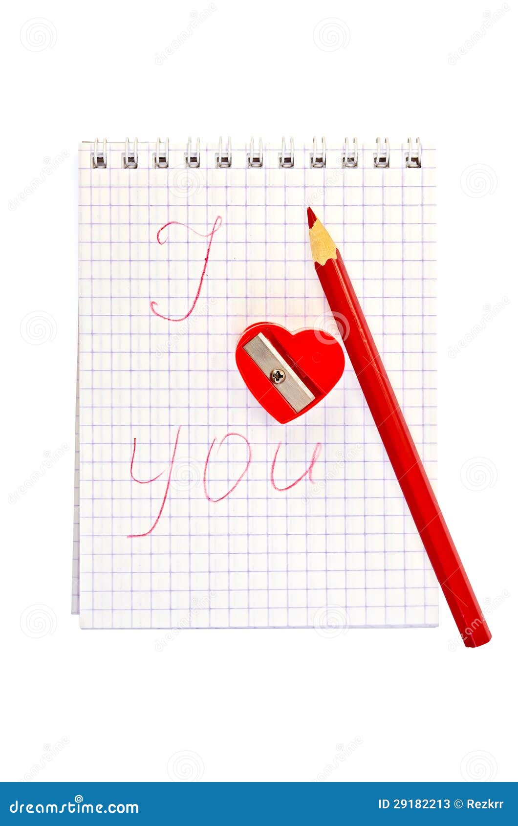 Sharpener in the Shape of Heart with Notepad Stock Image - Image of ...