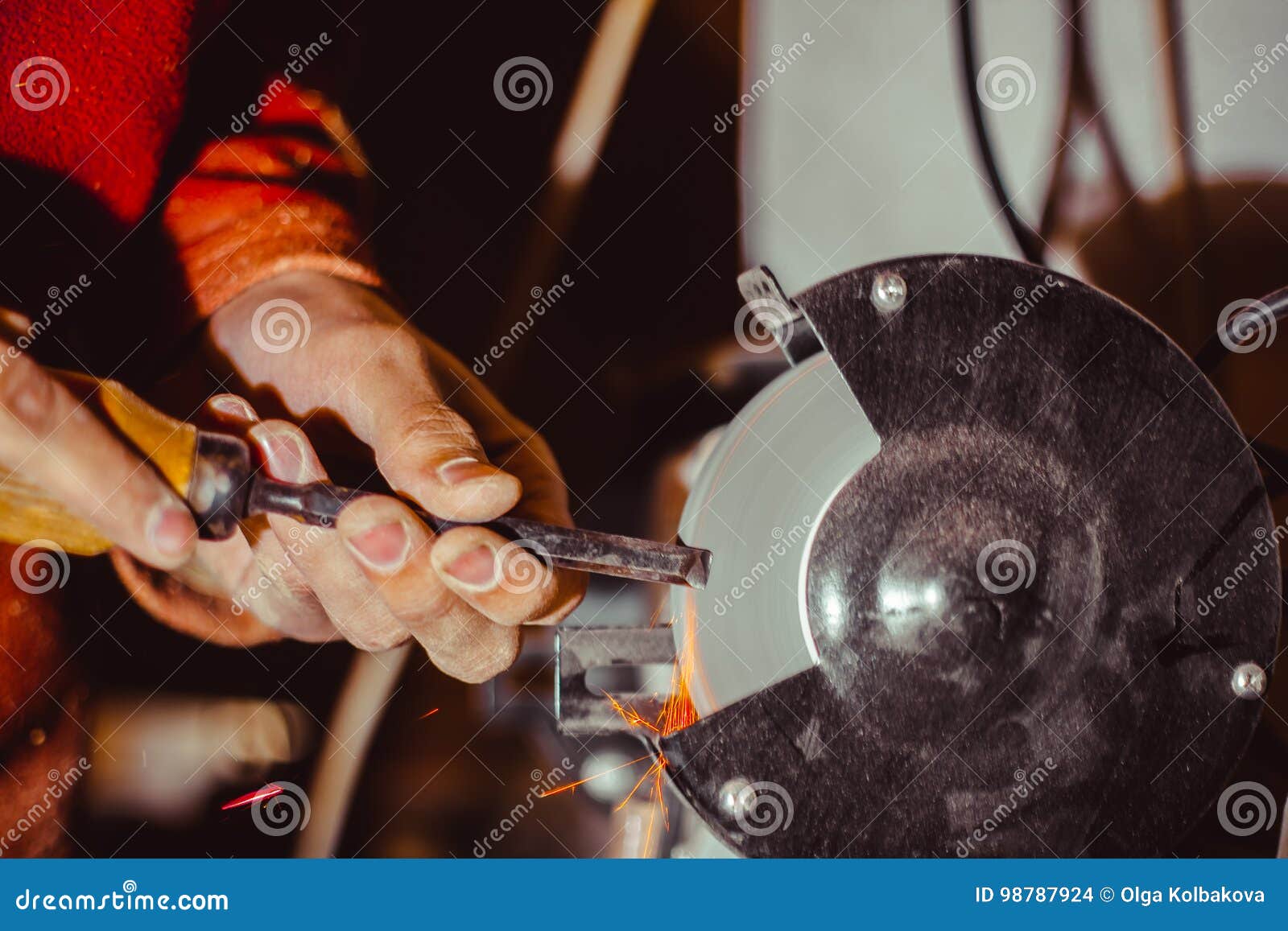 Sharpening the Cutter on the Machine Stock Photo - Image of cutter ...