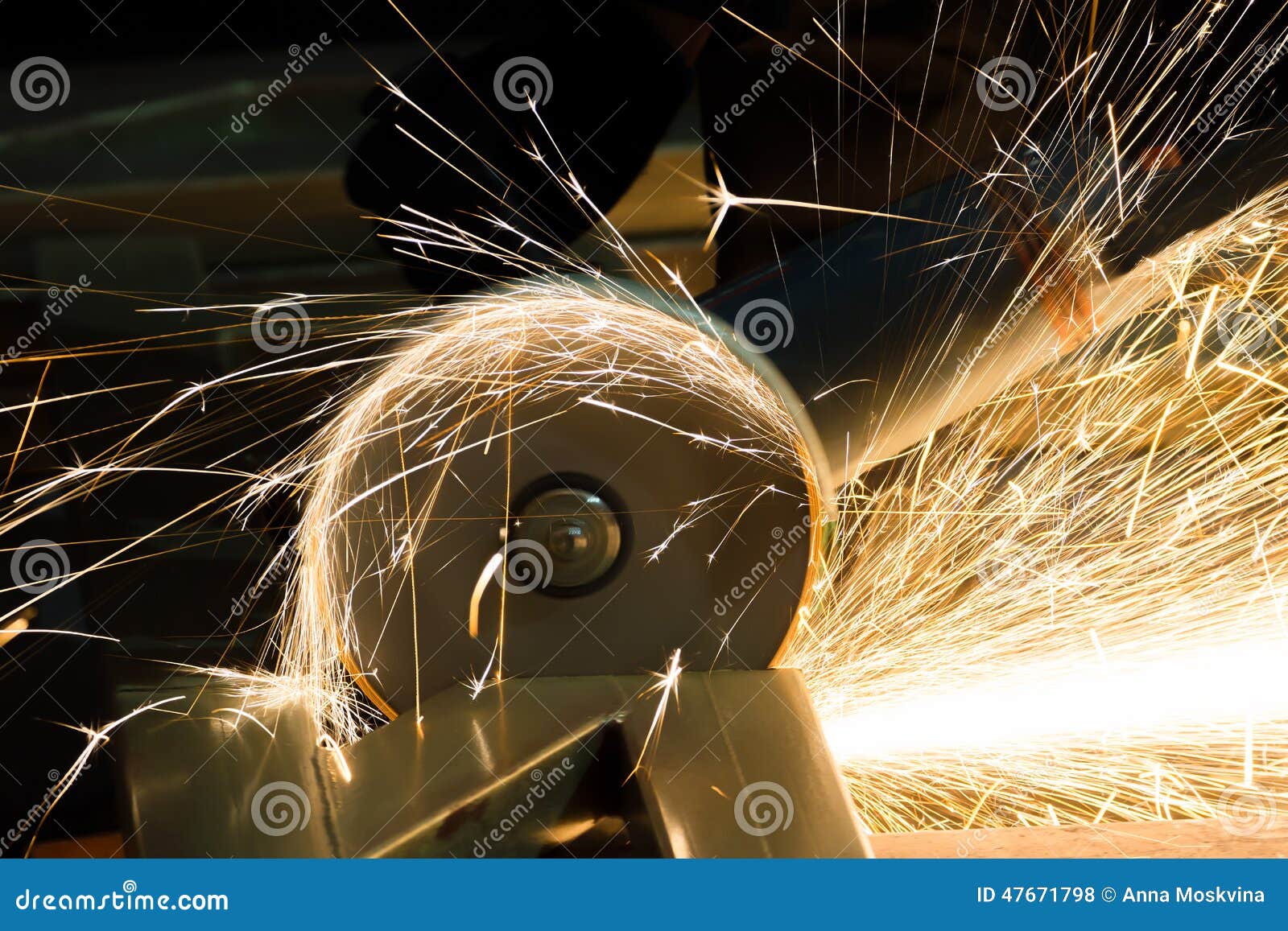 Sharpening and Cutting by Abrasive Disk Machine Stock Photo - Image of ...