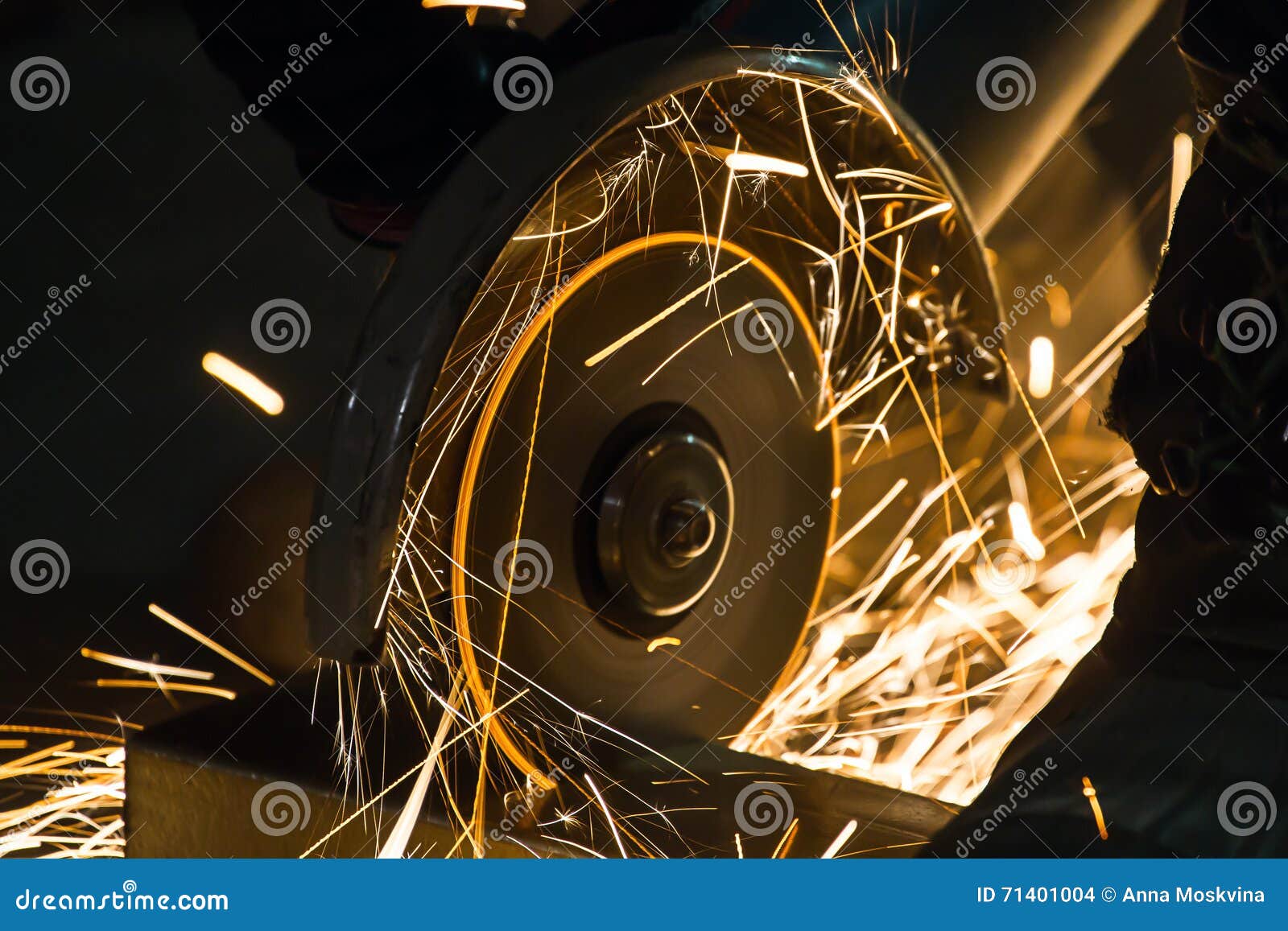 Sharpening and Cutting by Abrasive Disk Machine Stock Photo - Image of ...