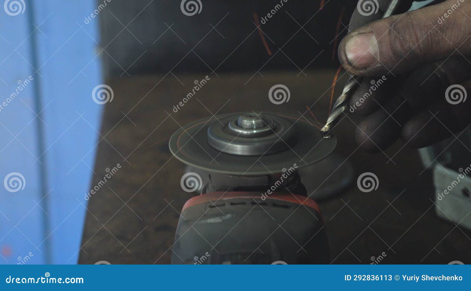 A Master Sharpens a Drill Using an Emery Disc Stock Video - Video of ...