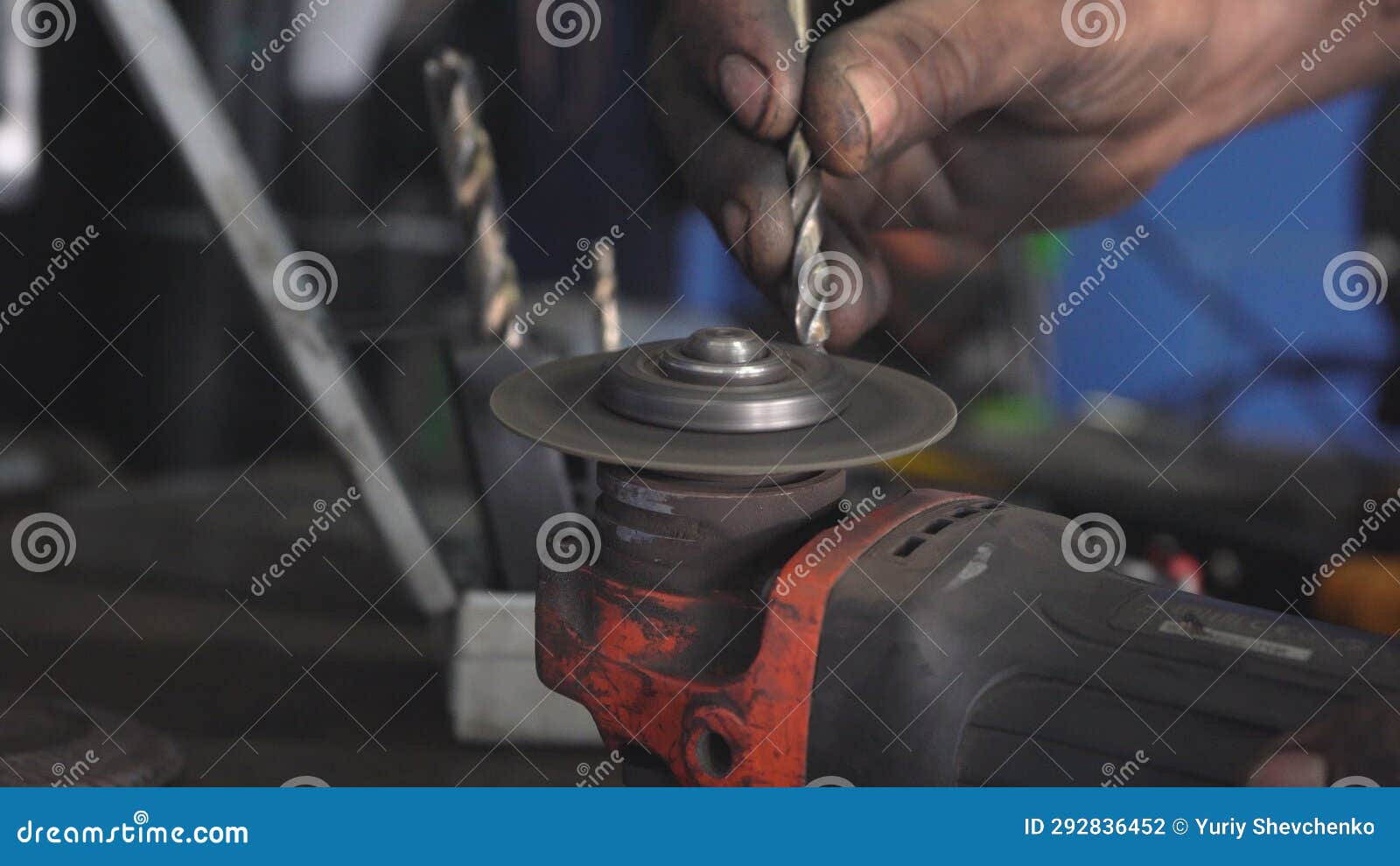 A Master Sharpens a Drill Using an Emery Disc Stock Footage - Video of ...