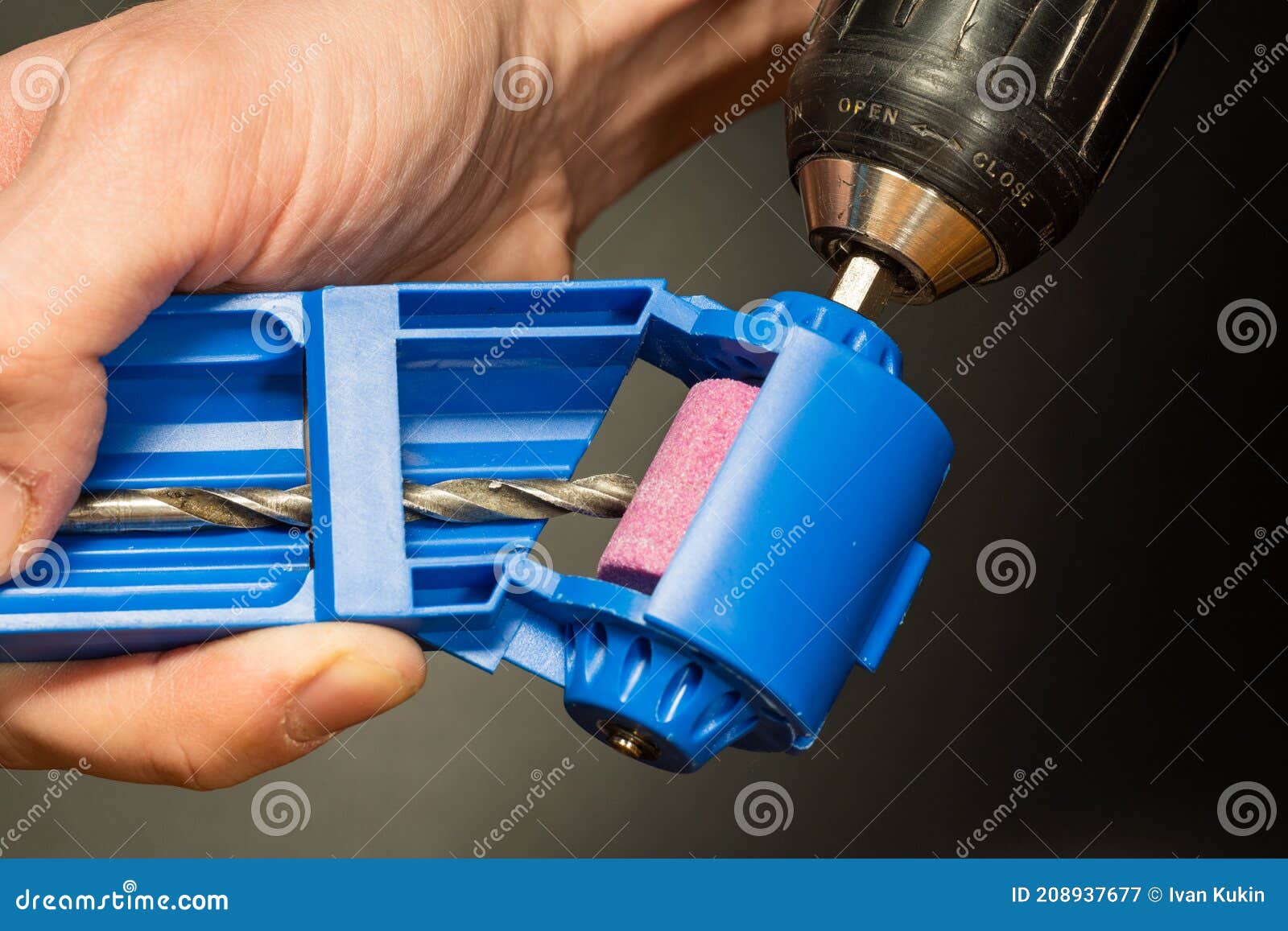 Sharpening a Drill on a Sharpener with a Drill Stock Image - Image of ...