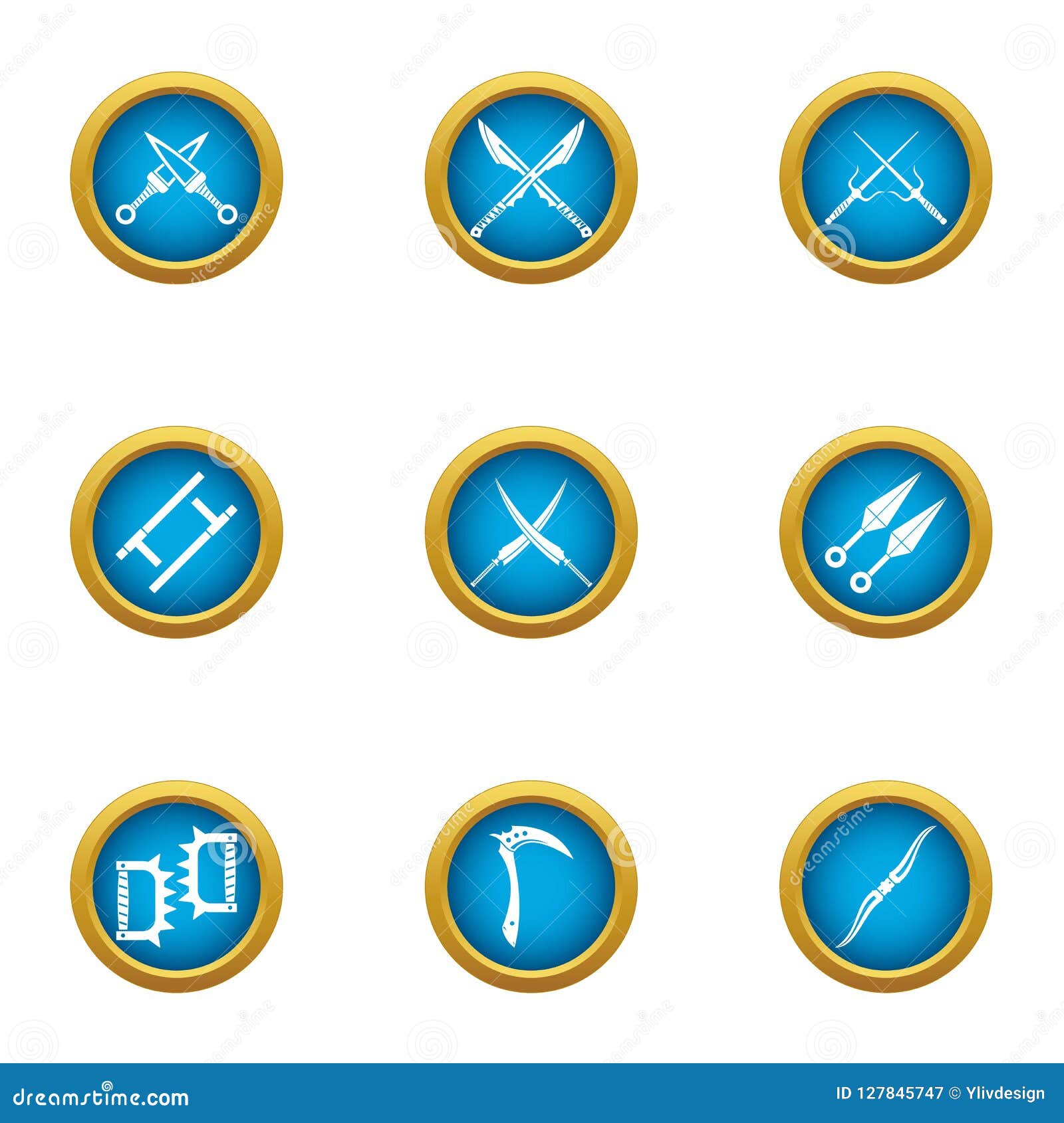 Sharpening Icons Set, Flat Style Stock Vector - Illustration of icons ...