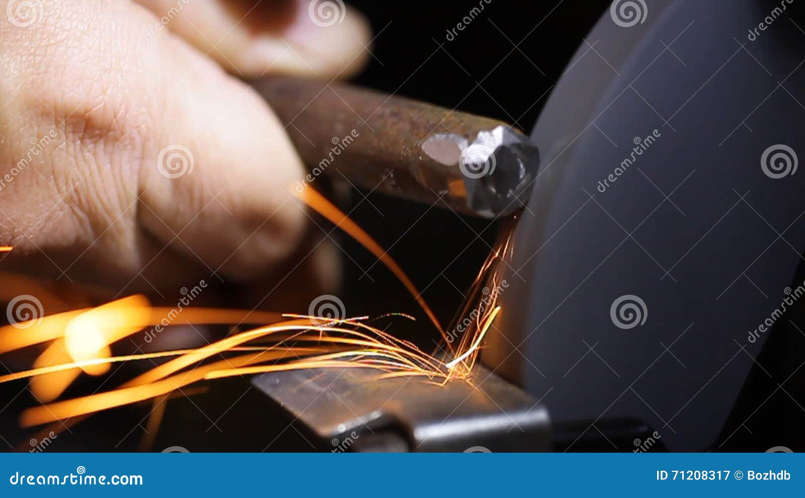 Sharpening Iron Tool with Sparkles in Slow Motion. Stock Video - Video ...