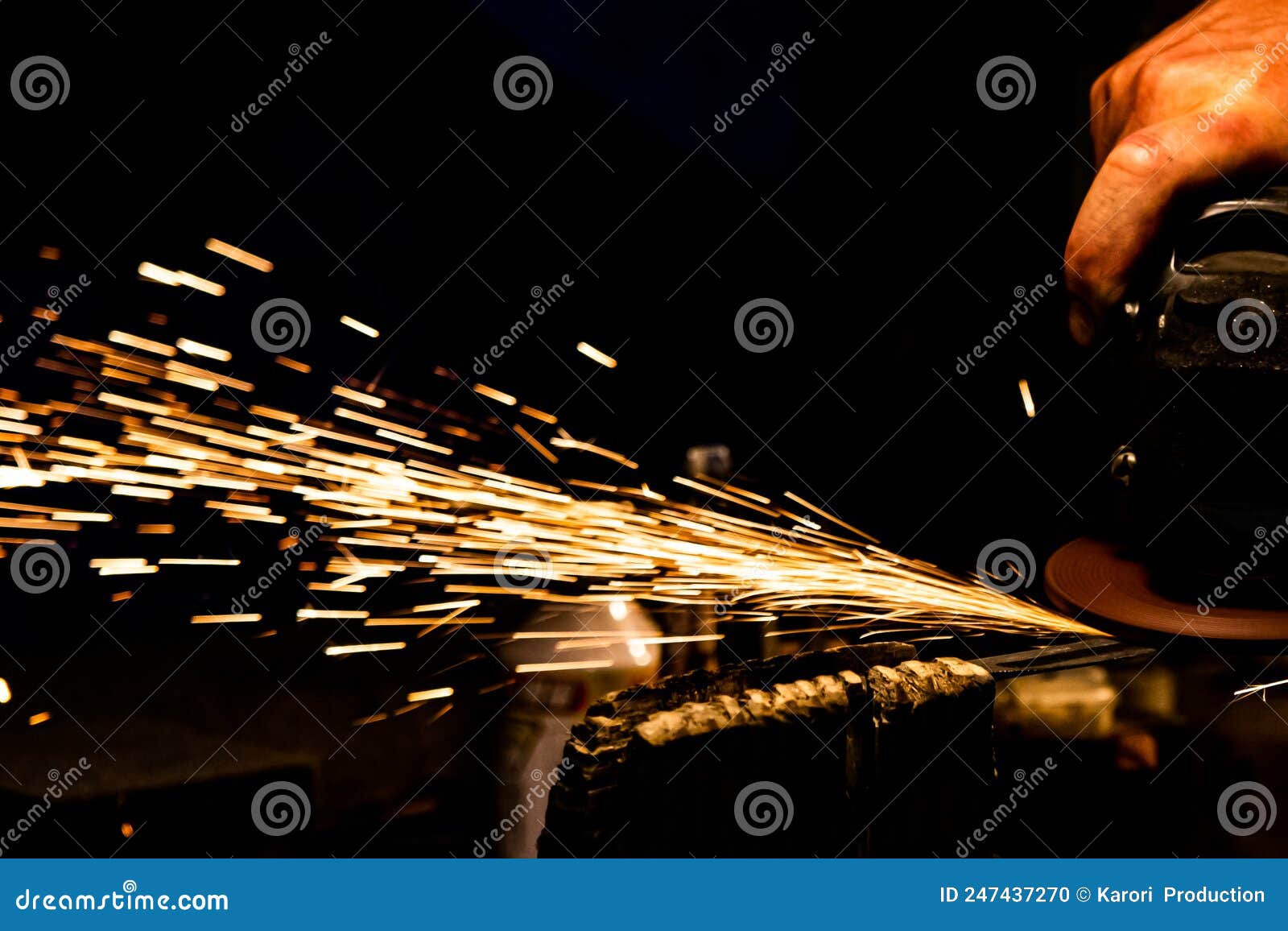 Sharpening Japanese Sword with Grinder Stock Photo - Image of sharpener ...