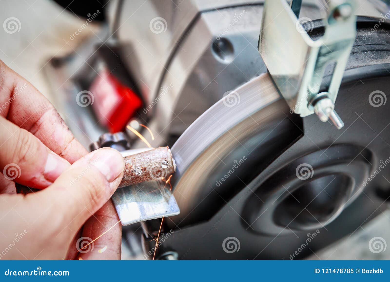Sharpening the Steel Billet on the Grinding Machine Stock Image - Image ...