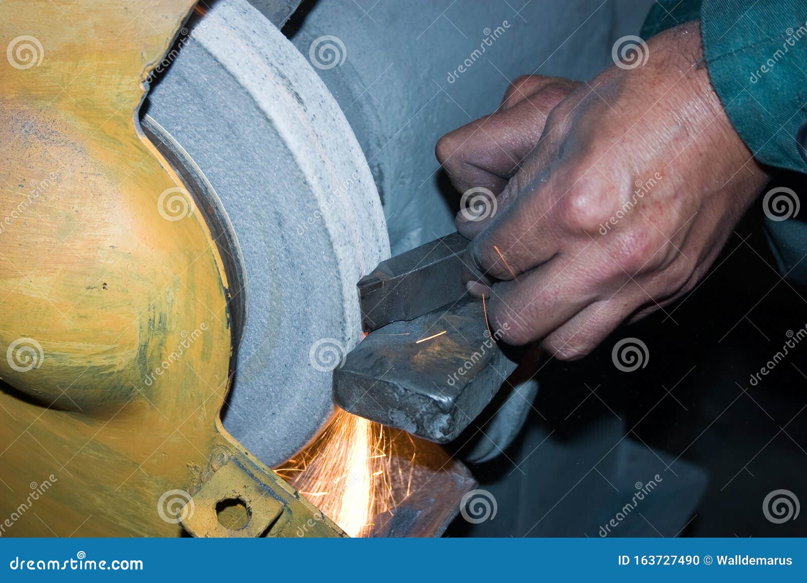 Sharpening a turning tool stock photo. Image of sharpener - 163727490