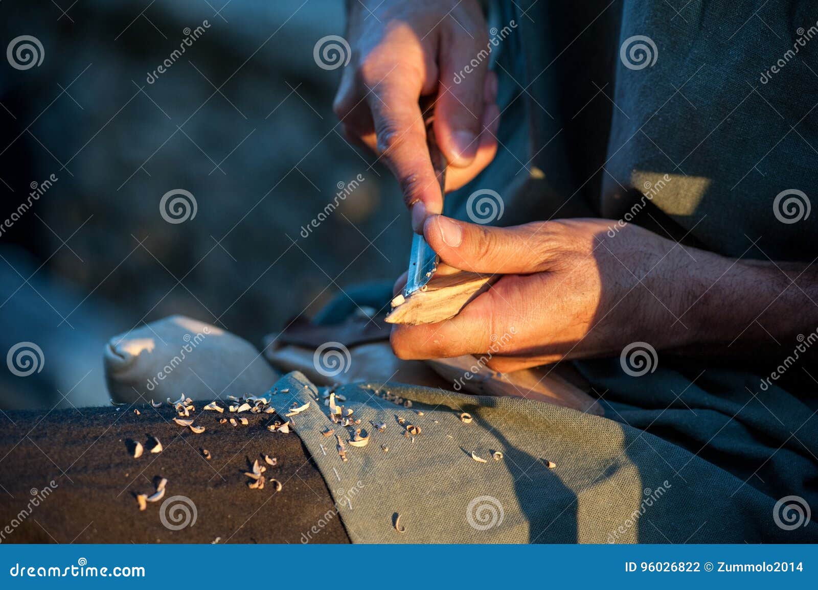 Sharpening a Wood Stick with a Blade Stock Photo - Image of chisel ...