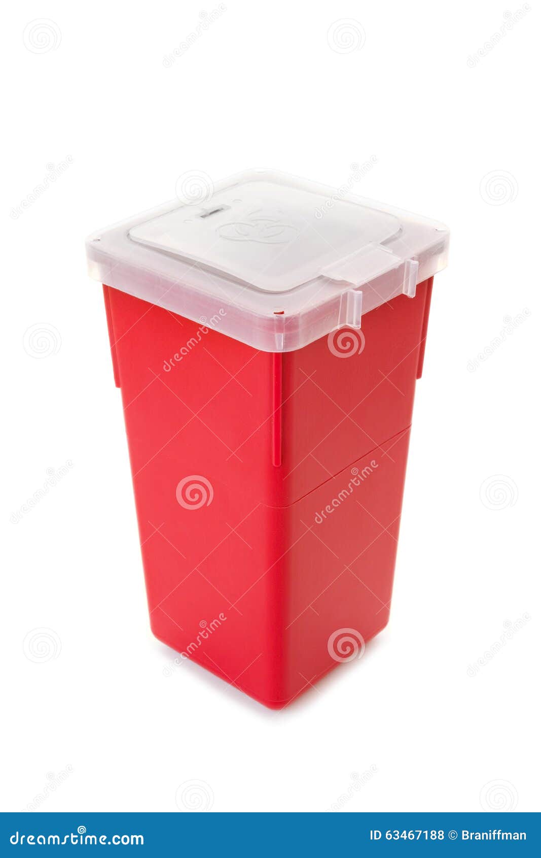 Sharps Collector Container Isolated on White Stock Photo - Image of ...