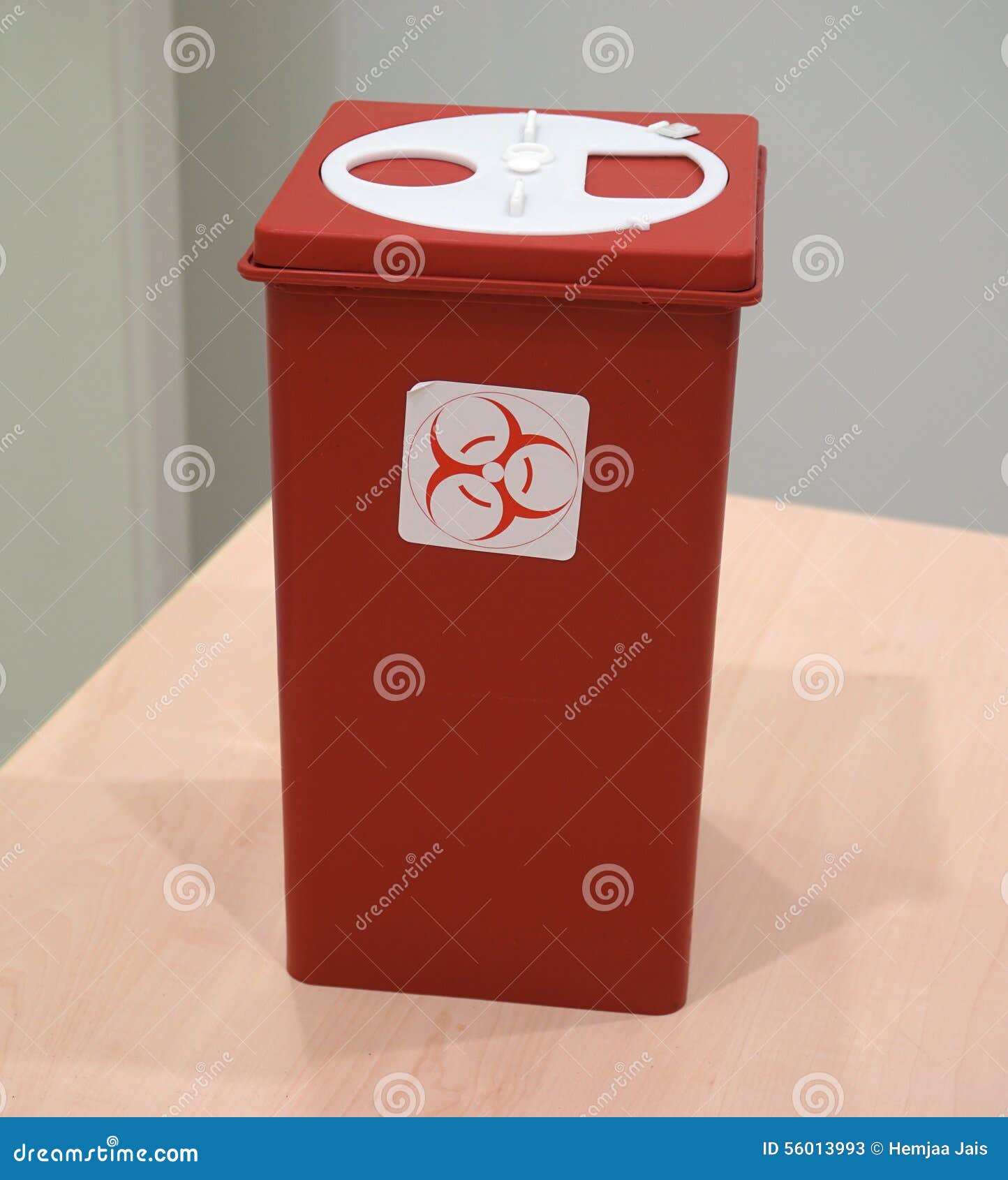Sharps Collector Container on the Table Stock Image - Image of isolated ...