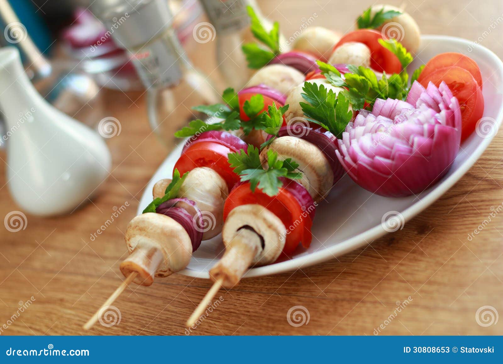 Shashlick from champignon stock image. Image of refreshment - 30808653