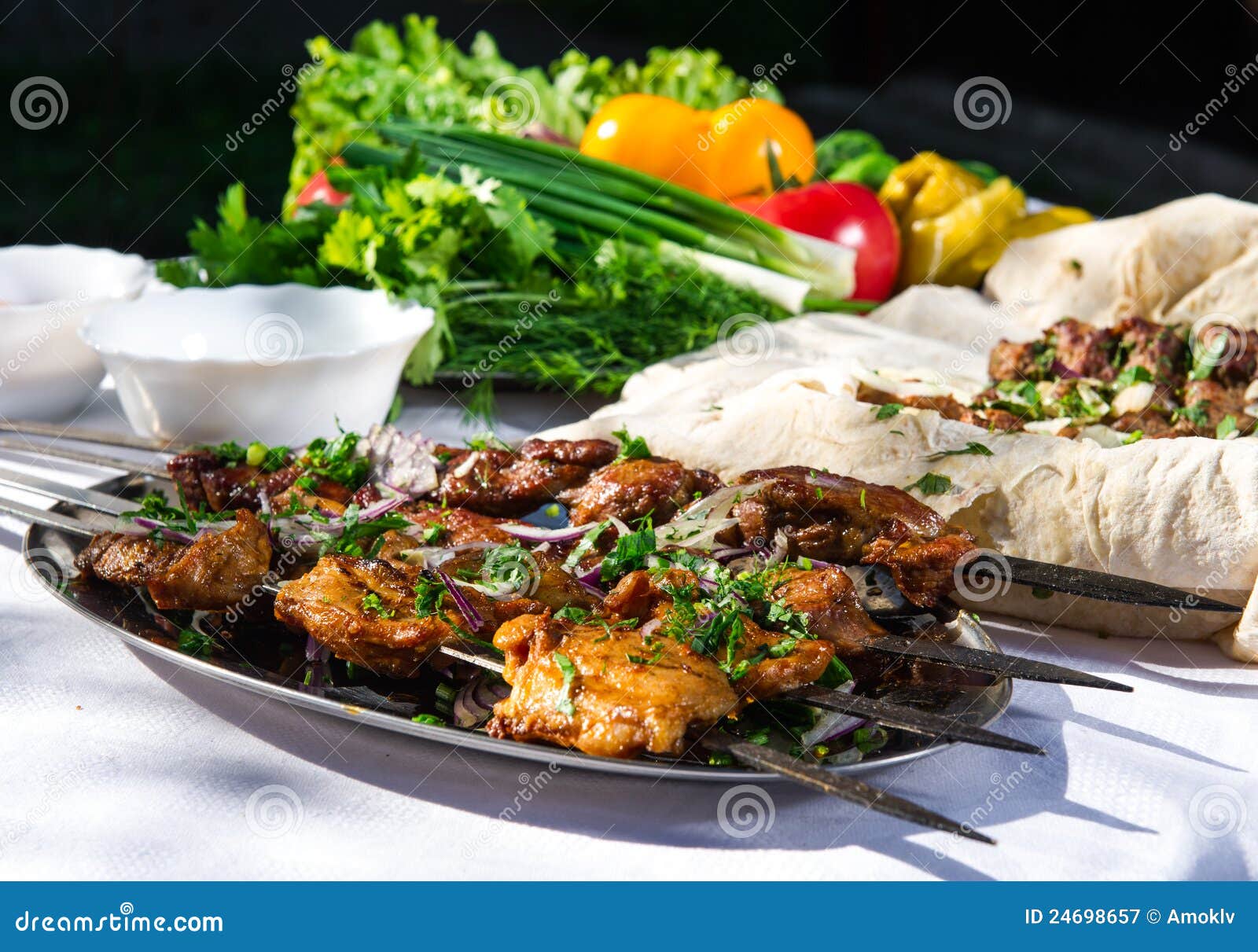 Shashlik stock image. Image of closeup, parsley, lunch - 24698657