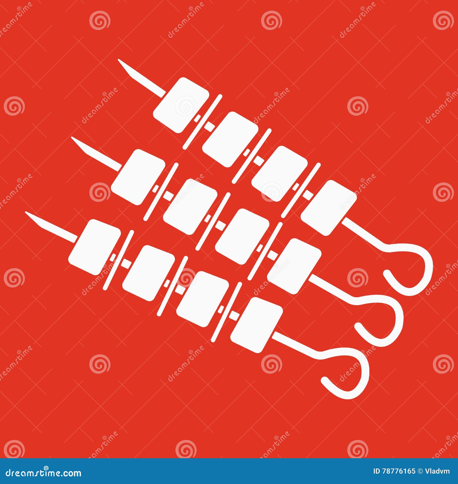 The Shashlik Icon. Kebab and Barbecue Symbol Stock Vector ...