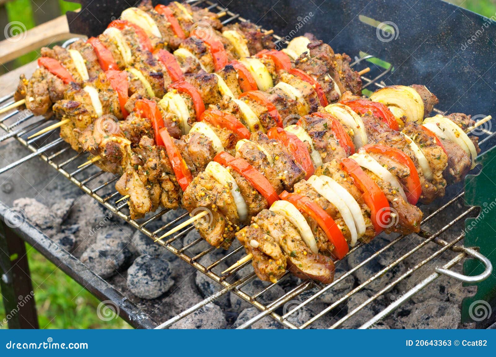Shashlik preparation stock image. Image of burning, onion - 20643363