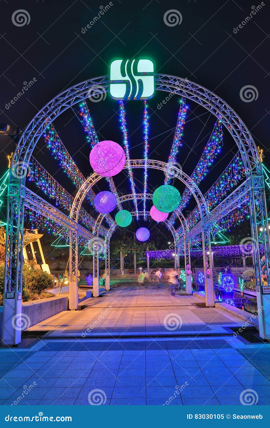 ShaTin Xmas Festive Lighting Editorial Image - Image of city, light ...