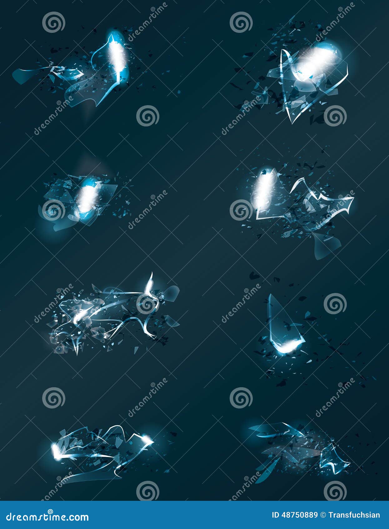 Shatter Glass Design Elements Stock Vector - Illustration of smash ...