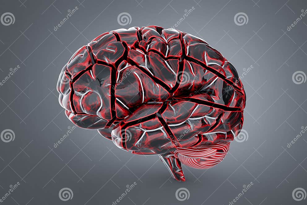Shattered Brain Brain Disease Stock Illustration - Illustration of ...